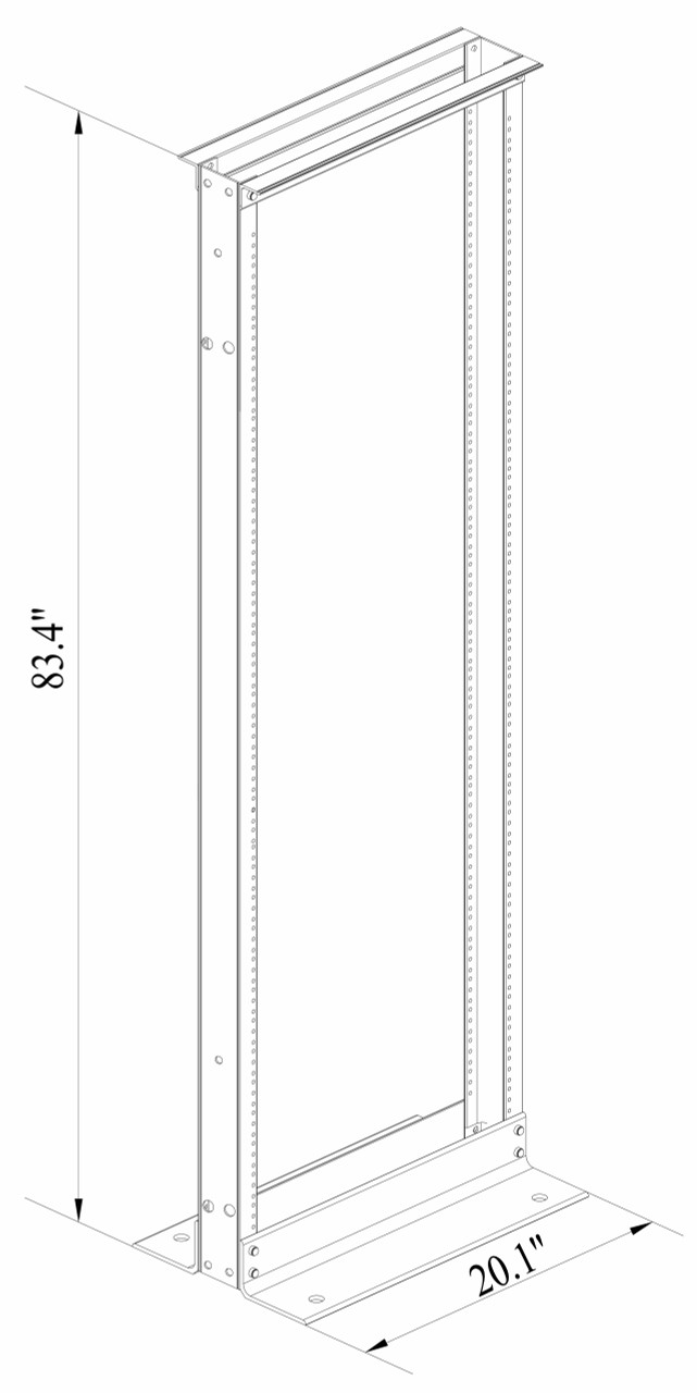 45U 84" tall 2 Post Open Frame IT Network Server Relay Rack 900LB ...