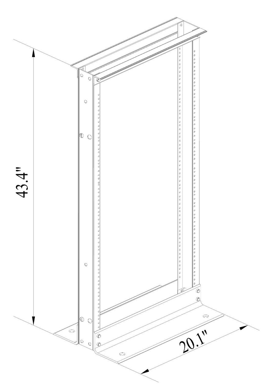 New 22U 3.5FT 2 Post Open Frame Data Network Relay Servers Rack 19 ...