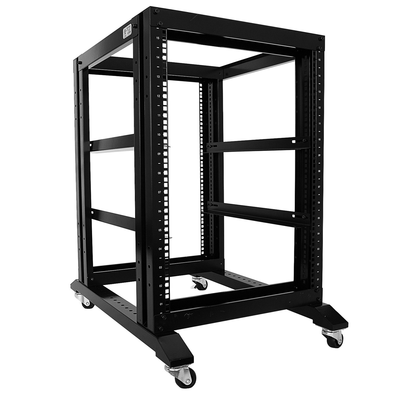 15U 4 Post Open Frame 19" Server/Audio Steel Data Network Rack 24" Deep ...