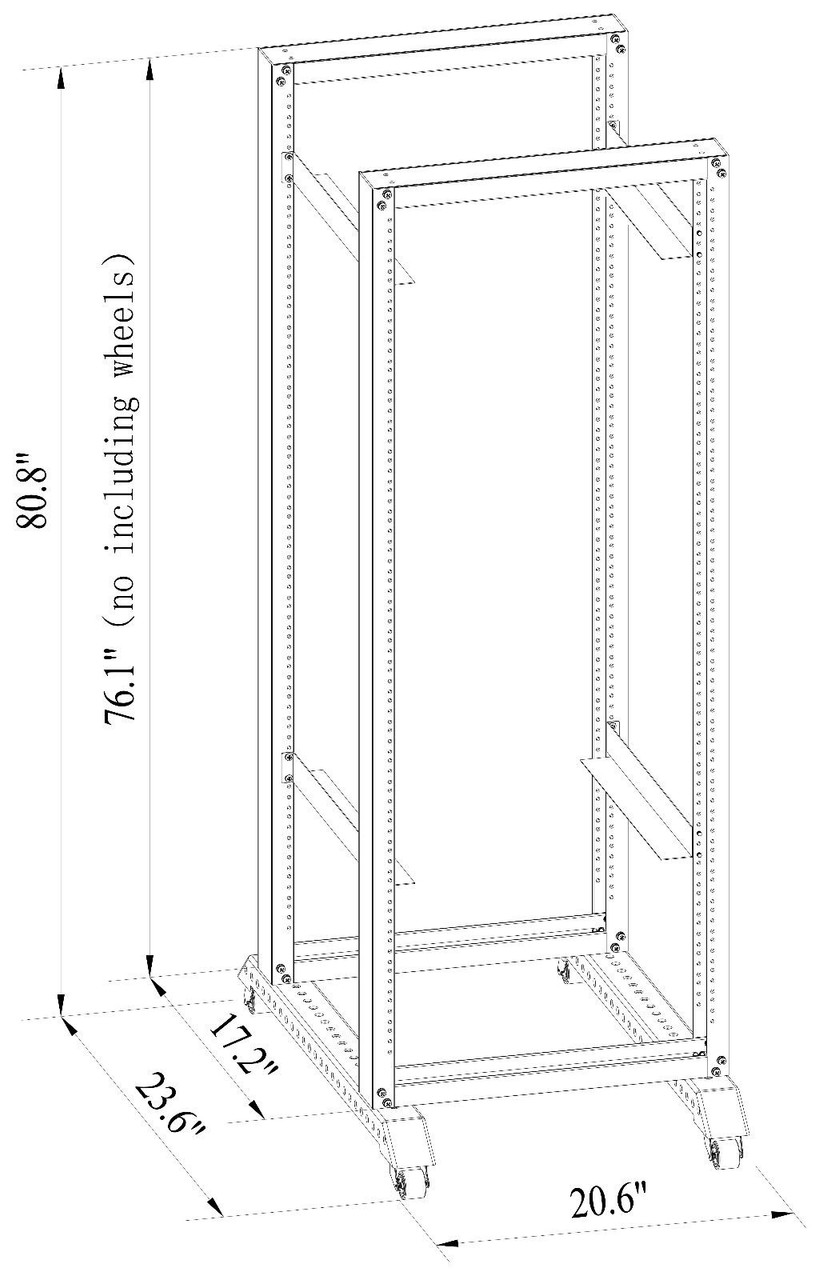 42U Open Frame Data IT Network Server Rack 600MM(Base) Deep (17.1 ...