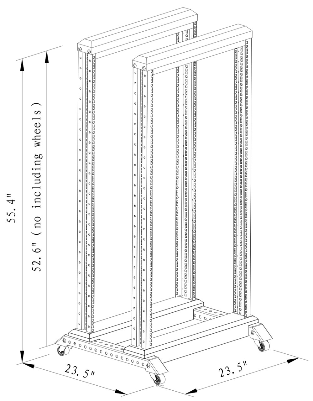 Raising Electronics 27U 4 Post Open Frame 19'' Server/Audio Networking ...
