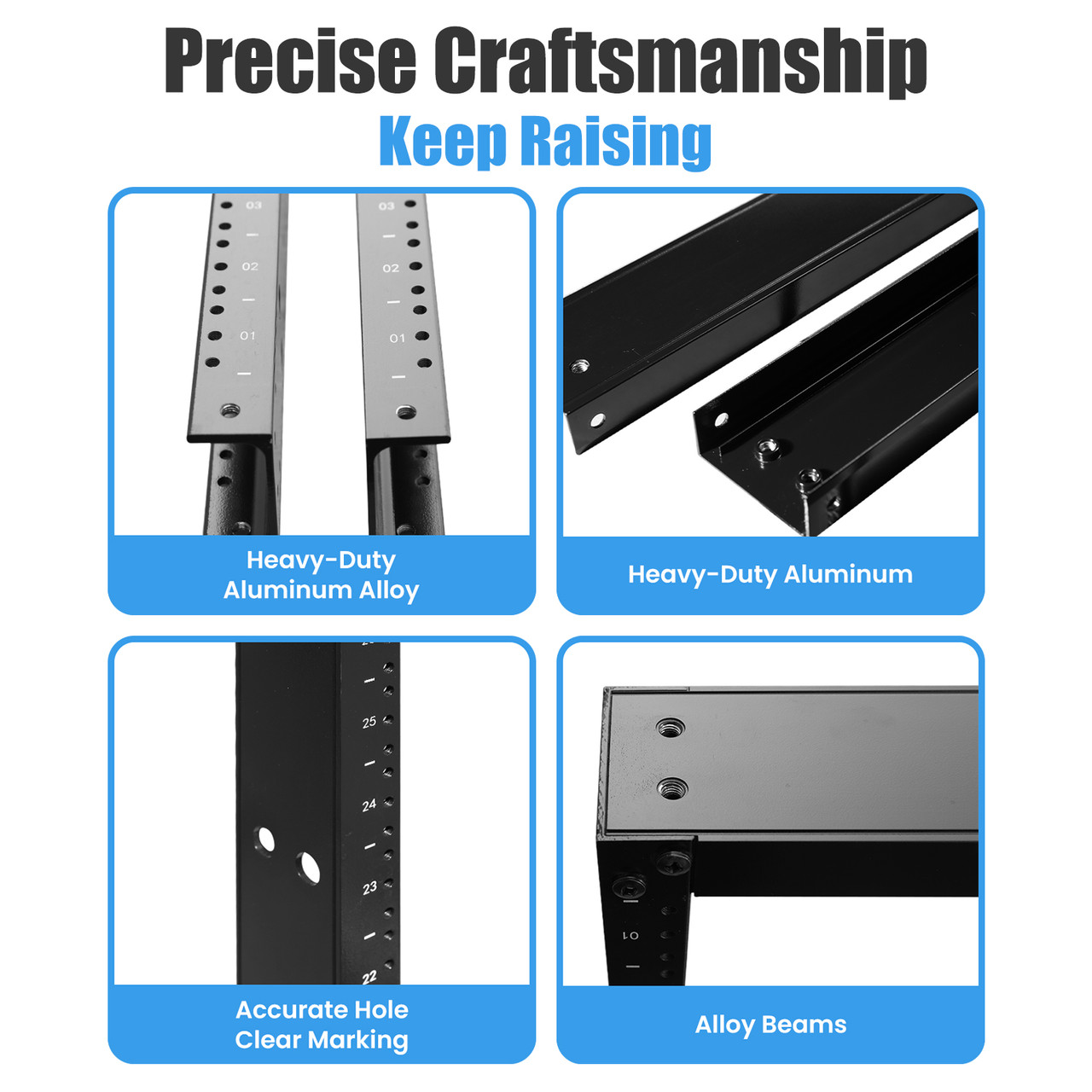 2 Post Server Rack: 42U Movable 19" 2 Post Server Rack Open Frame Heavy ...