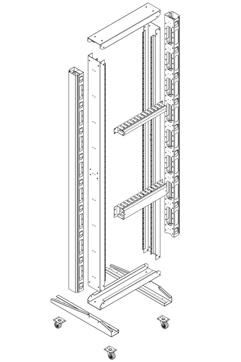 42 U Vertical Steel Cable Manager For Servers Racks Cabinets One Piece ...