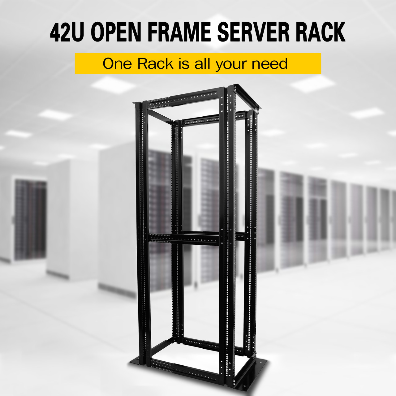 4 post server rack: 42U 4 Post Server Rack Open Frame Enclosure 19 ...