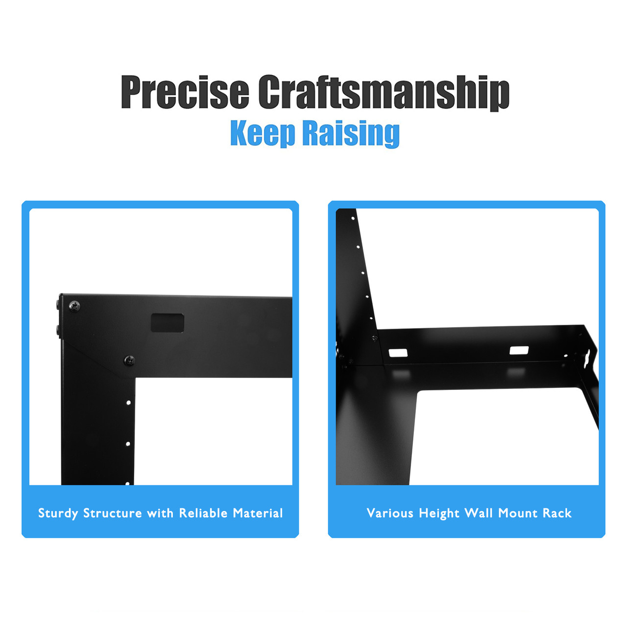 Raising Electronics 12U Wall Mount Open Frame 19 Inch Server Equipment ...