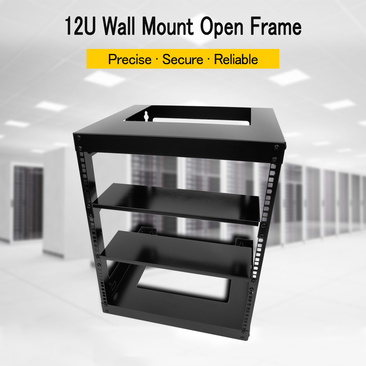 Raising Electronics 12U Wall Mount Open Frame 19 Inch Server Equipment ...