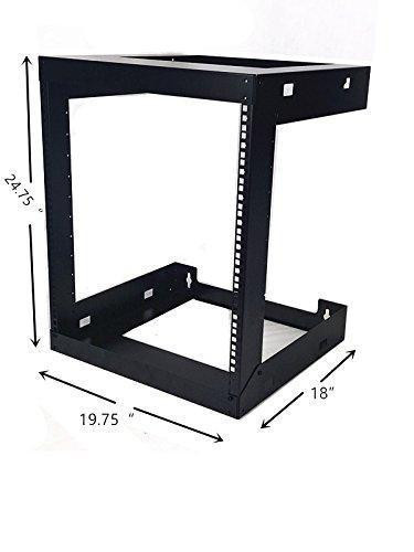 12U Wall Mount Open Frame 19'' Server Equipment Rack Threaded 18 inch ...