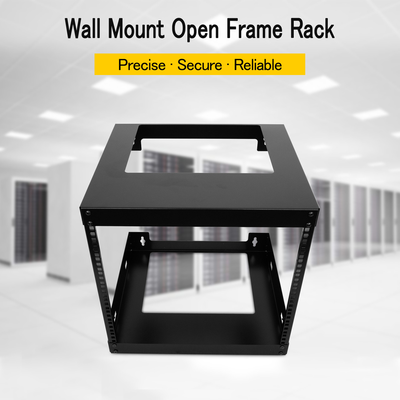 9U Wall Mount Open Frame 19'' Server Equipment Rack Threaded 15 inch ...