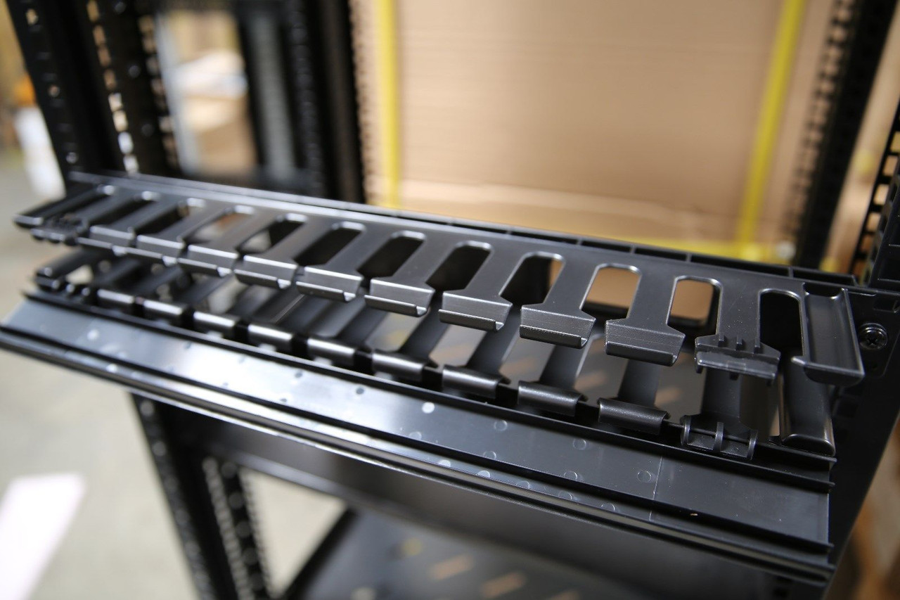 1U Horizontal Rack Mount Cable Management Unit with Panel Plastic ...