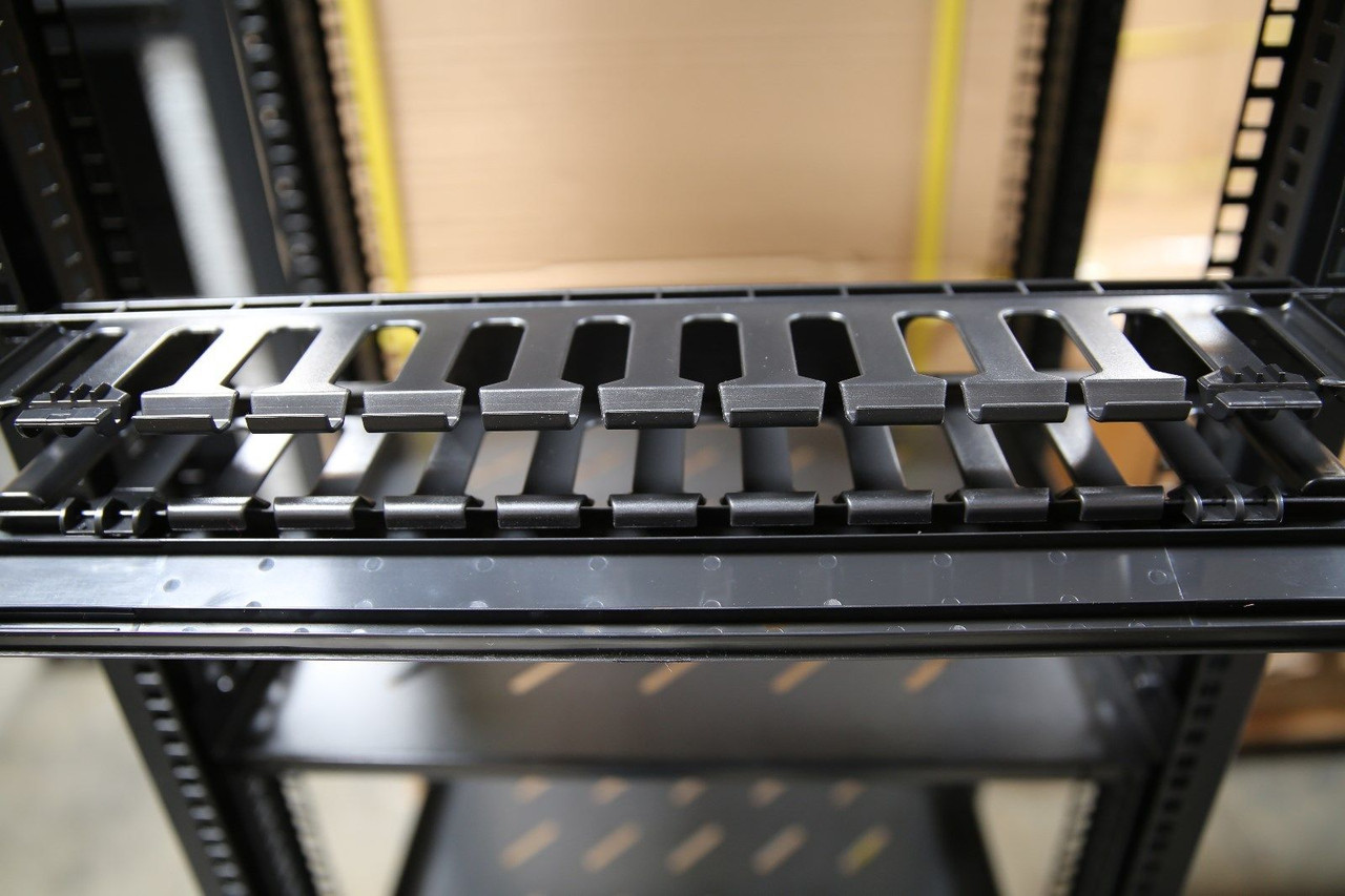 1U Horizontal Rack Mount Cable Management Unit with Panel Plastic ...