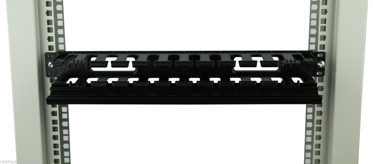 1U Horizontal Rack Mount Cable Management Unit with Panel Plastic ...