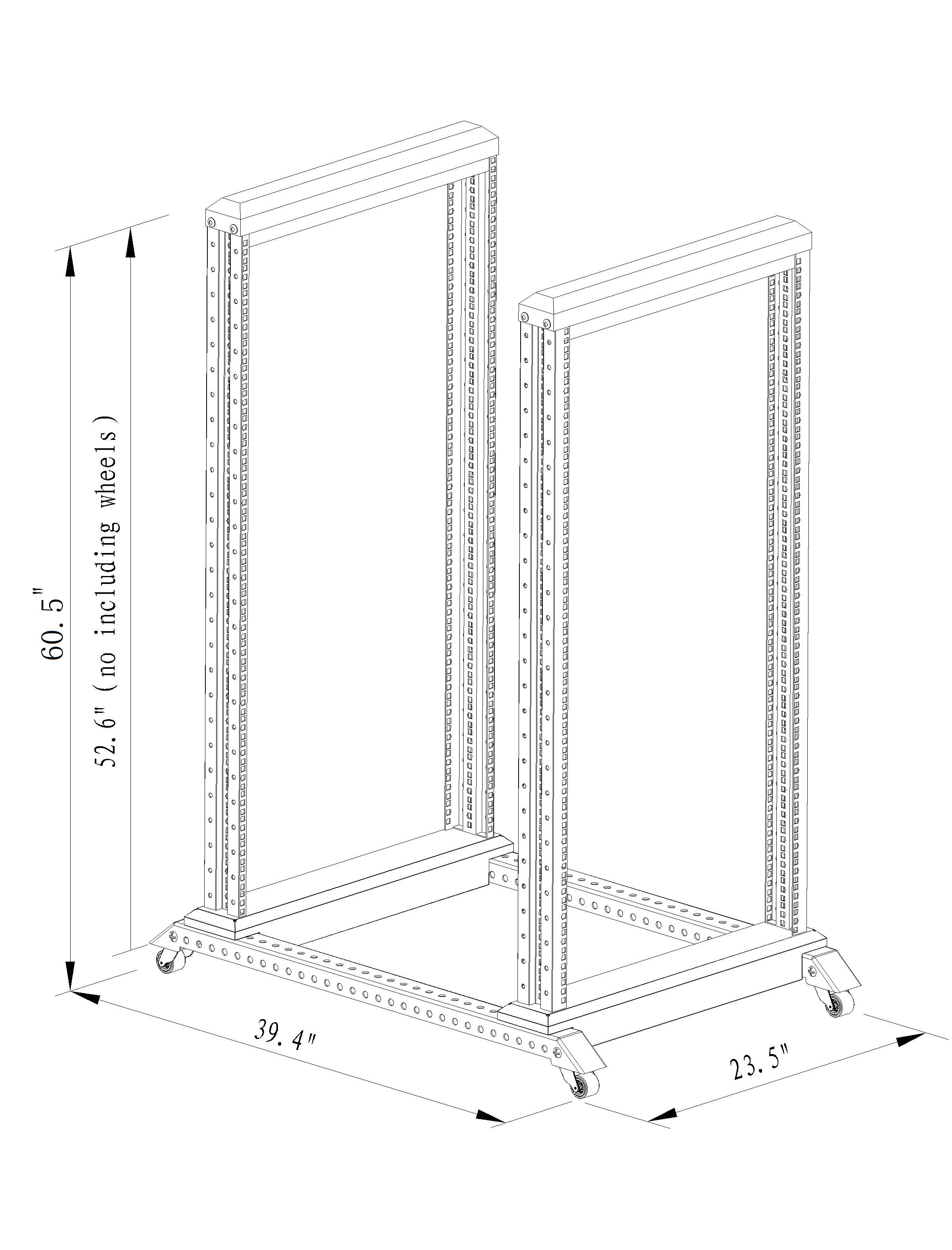 27U 4 Post Open Frame Network Server Rack 19" Width 32" Deep 1000MM W ...