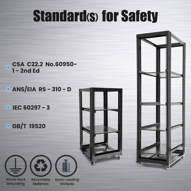 42U Open Frame Data IT Network Server Rack 800MM(Base) 24" Install Deep ...