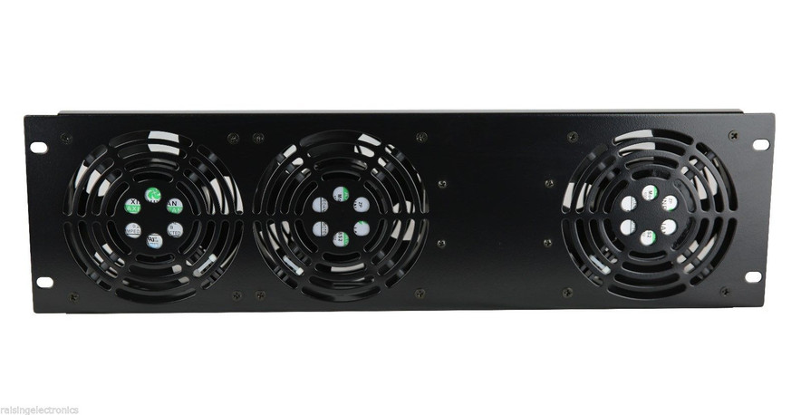 19" Rack Mount Cooling Fan System 3U Panel with 3 Fan Units - Raising ...