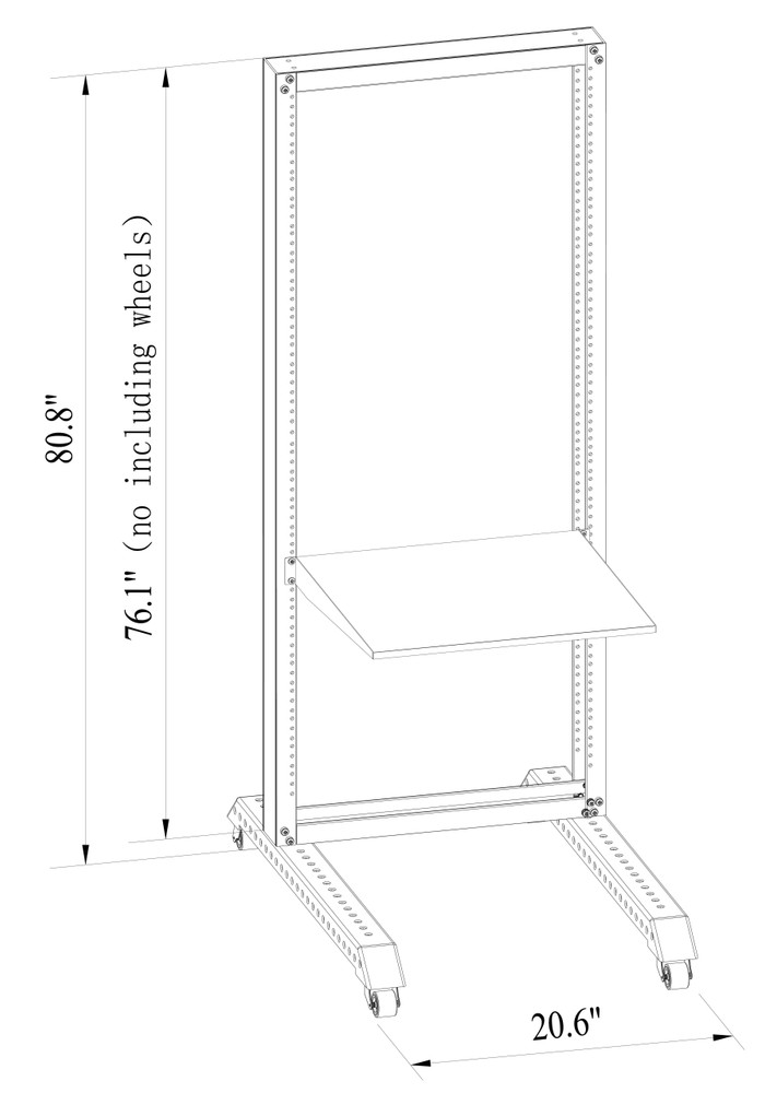 2 Post Server Rack: 42U Movable 19" 2 Post Server Rack Open Frame Heavy ...