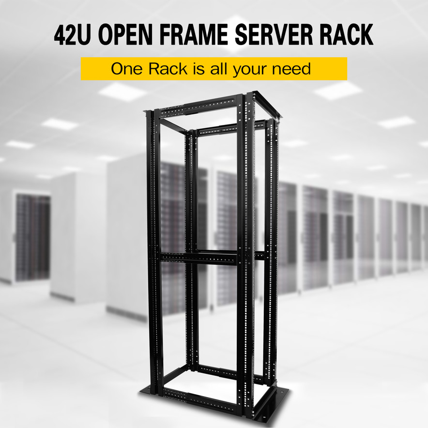 4 post server rack: 42U 4 Post Server Rack Open Frame Enclosure 19 ...