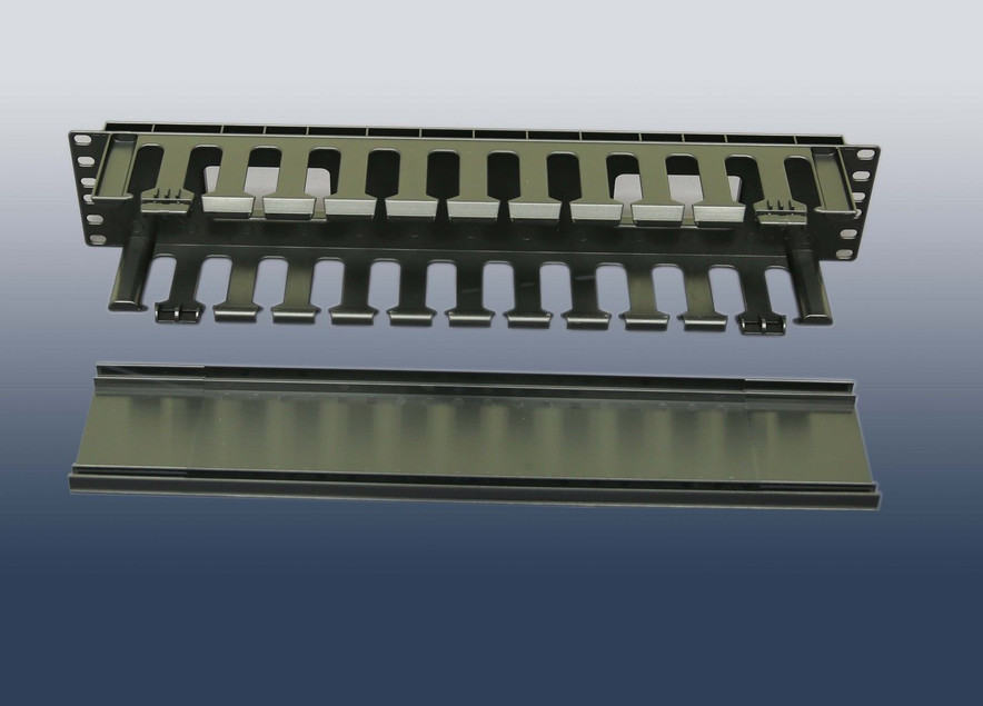 2U Horizontal Rack Mount Cable Management Unit with Panel Plastic 19 ...