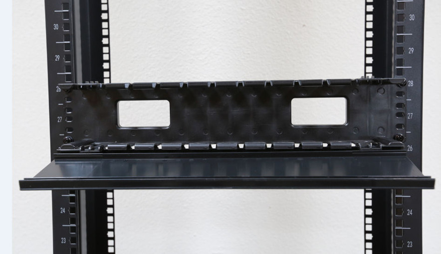 2U Horizontal Rack Mount Cable Management Unit with Panel Plastic 19 ...