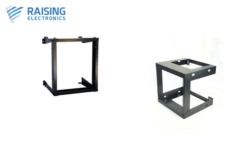 8U Open Frame Wall Mount Rack 12in Deep - Raising Electronics