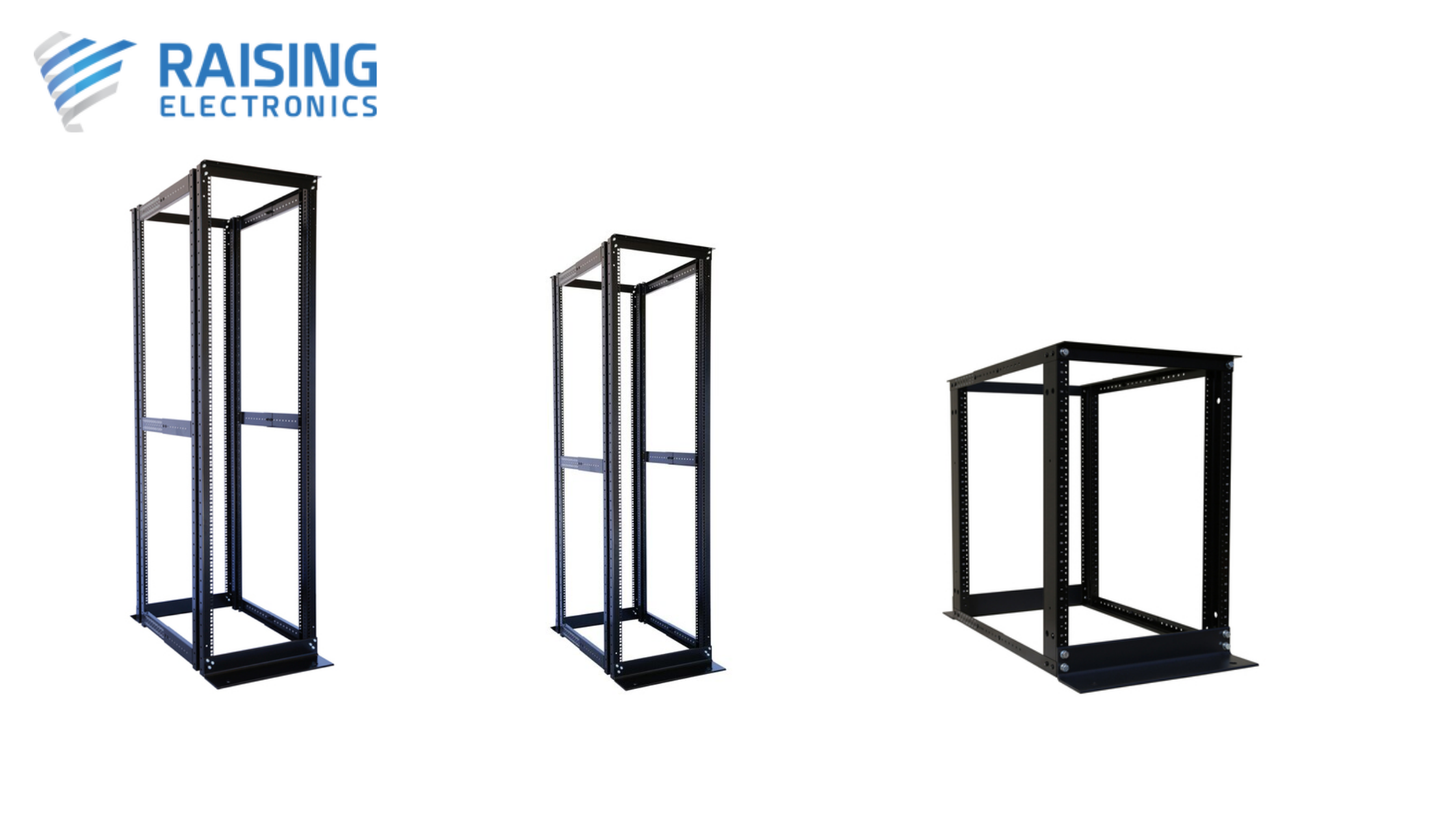 42U Adjustable 4 Post Open Server Rack - Raising Electronics