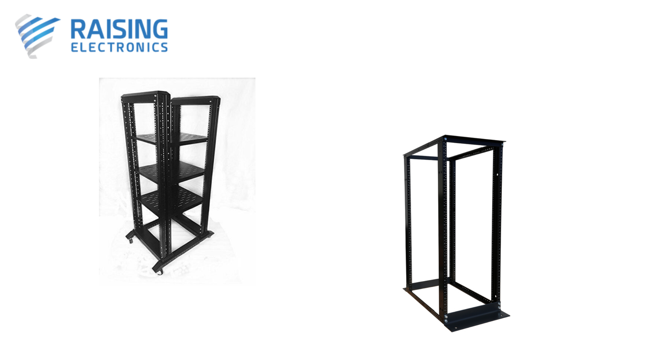 42U Adjustable 4 Post Open Server Rack - Raising Electronics