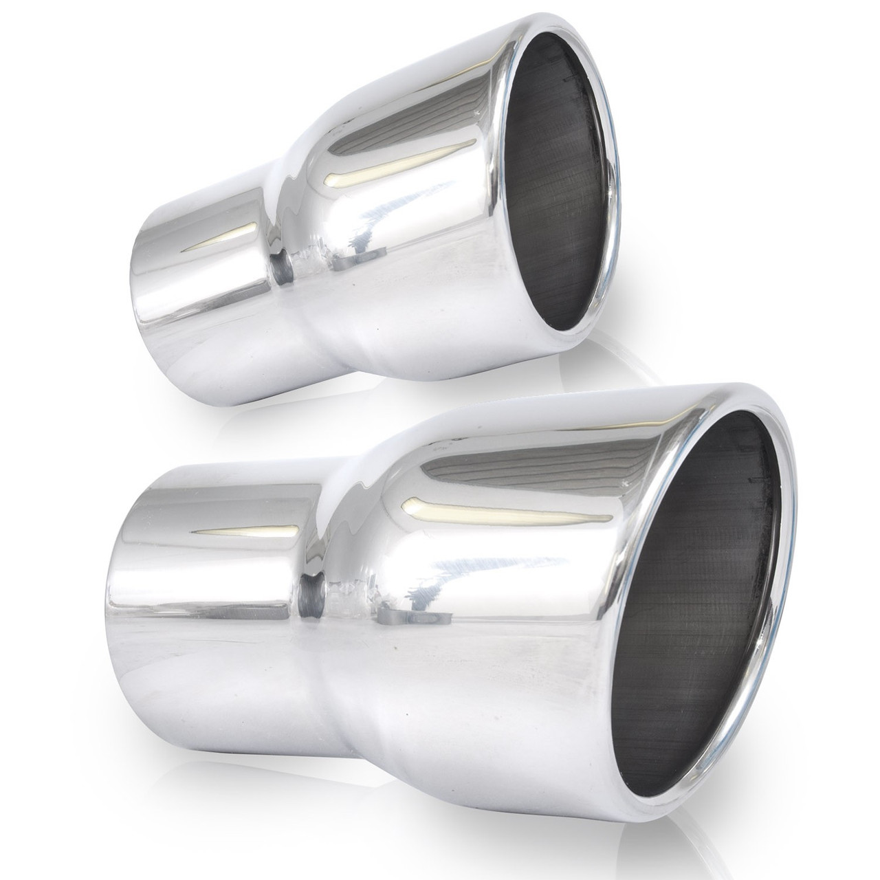 Slash-Cut Single-Wall Style Polished Exhaust Tip 304 Stainless Steel
