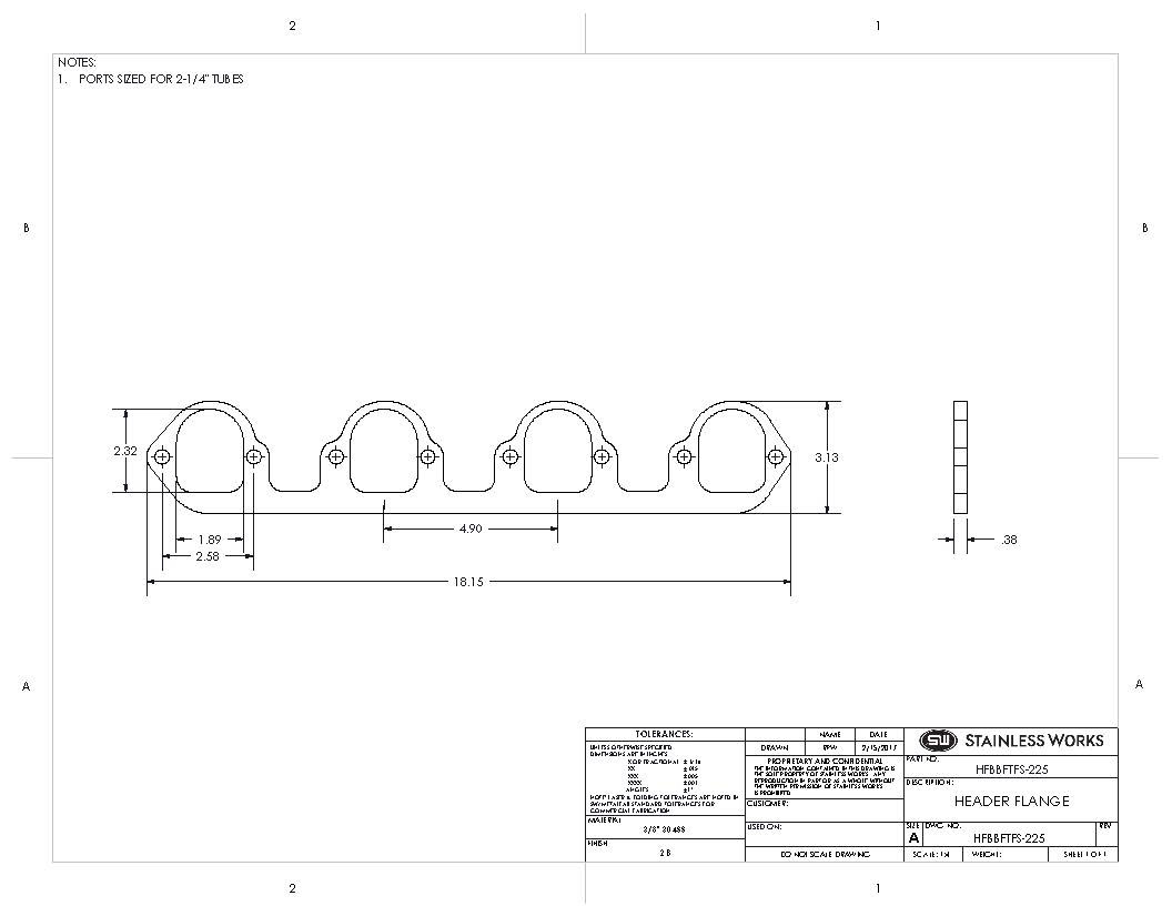 Ford BBF Trick Flow Header Flange