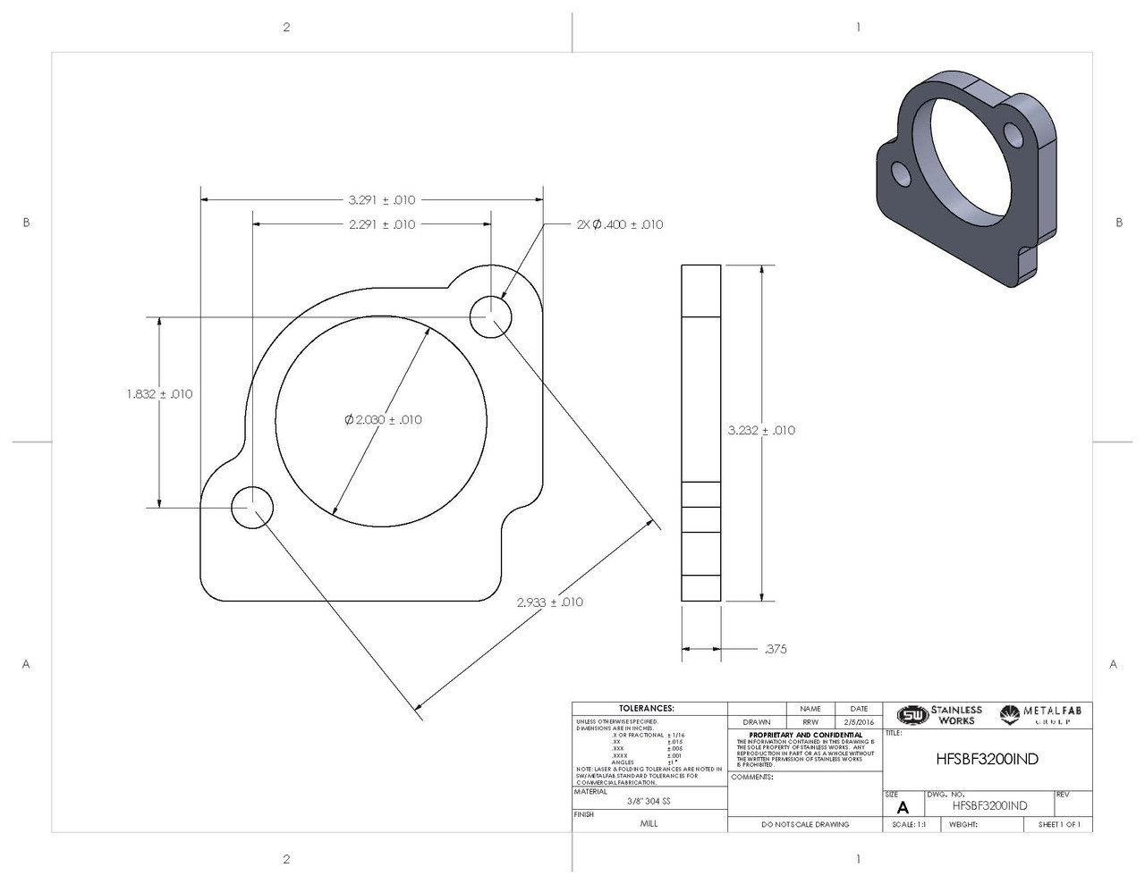 Ford SBF Yates-C3 Header Flange