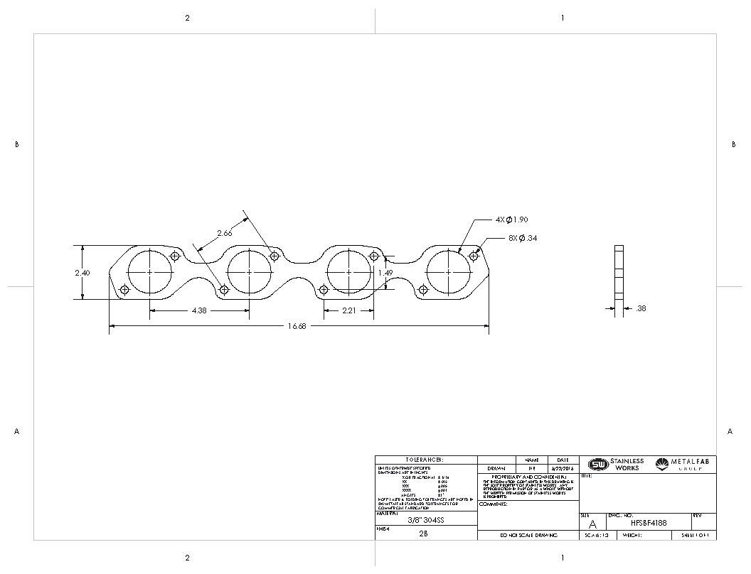 Ford SBF Trick Flow Round Header Flange