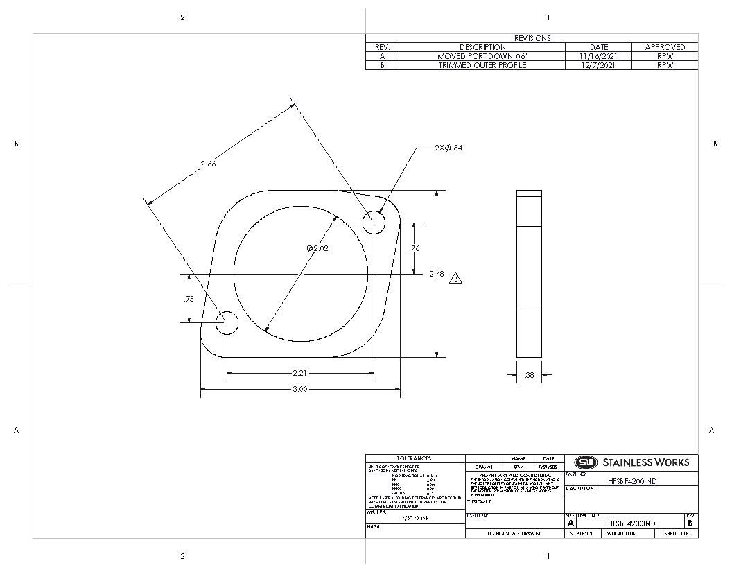 Ford SBF Trick Flow Round Header Flange
