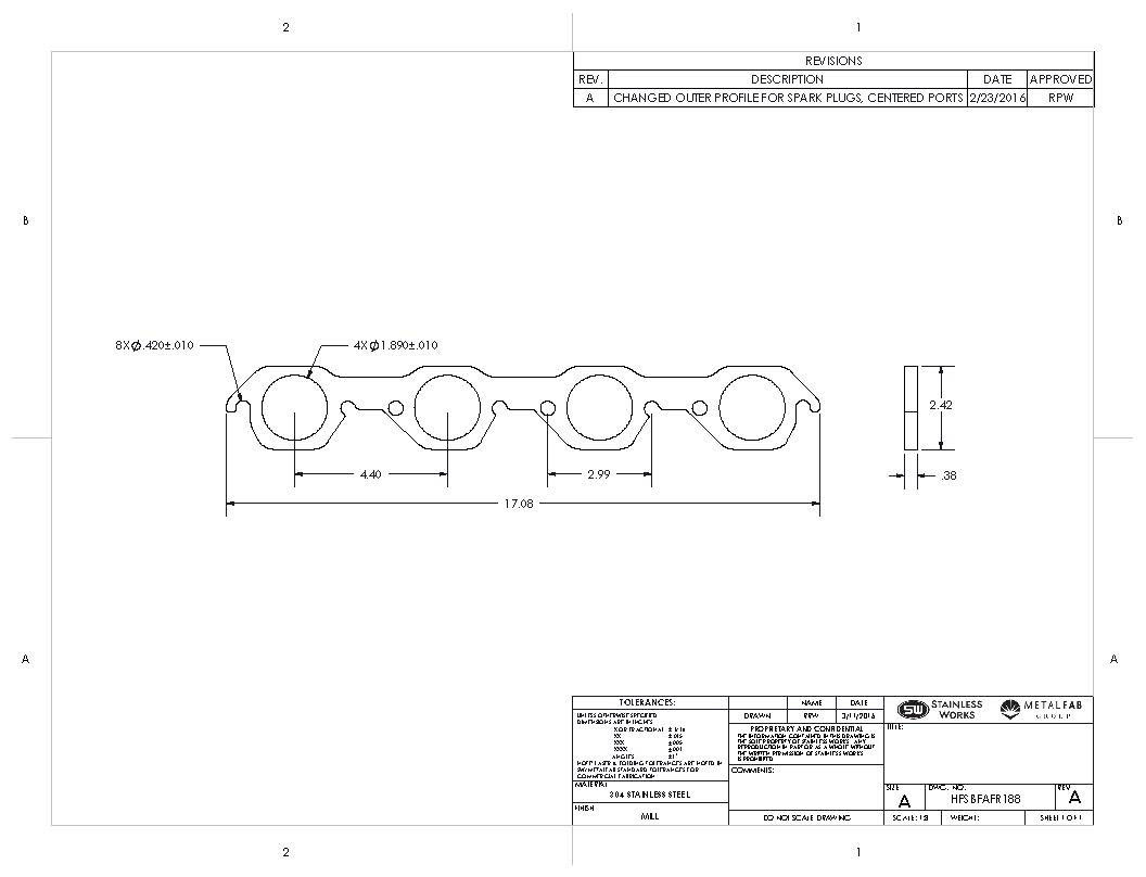 Ford SBF 3 Inch Bolt Pattern Header Flange