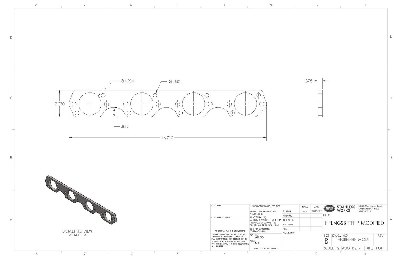 Ford SBF Trick Flow Header Flange