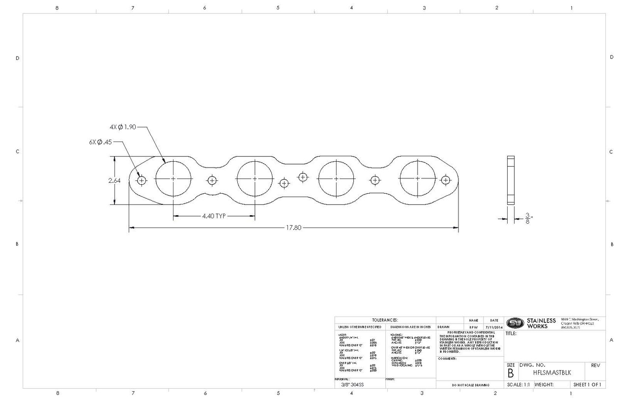 Mast Black Cylinder LS Header Flange