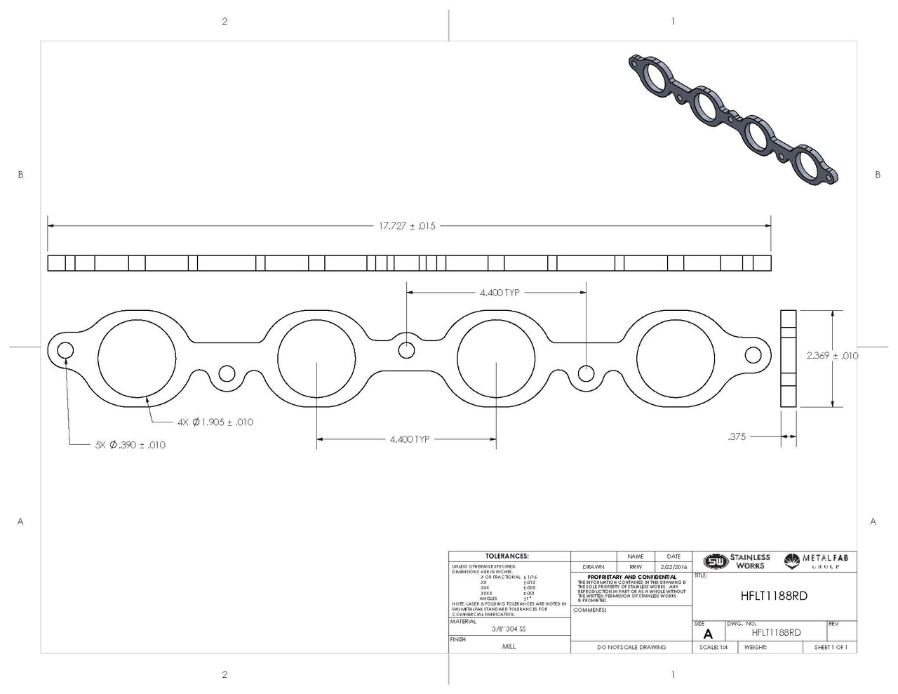 Chevrolet LT Header Flange