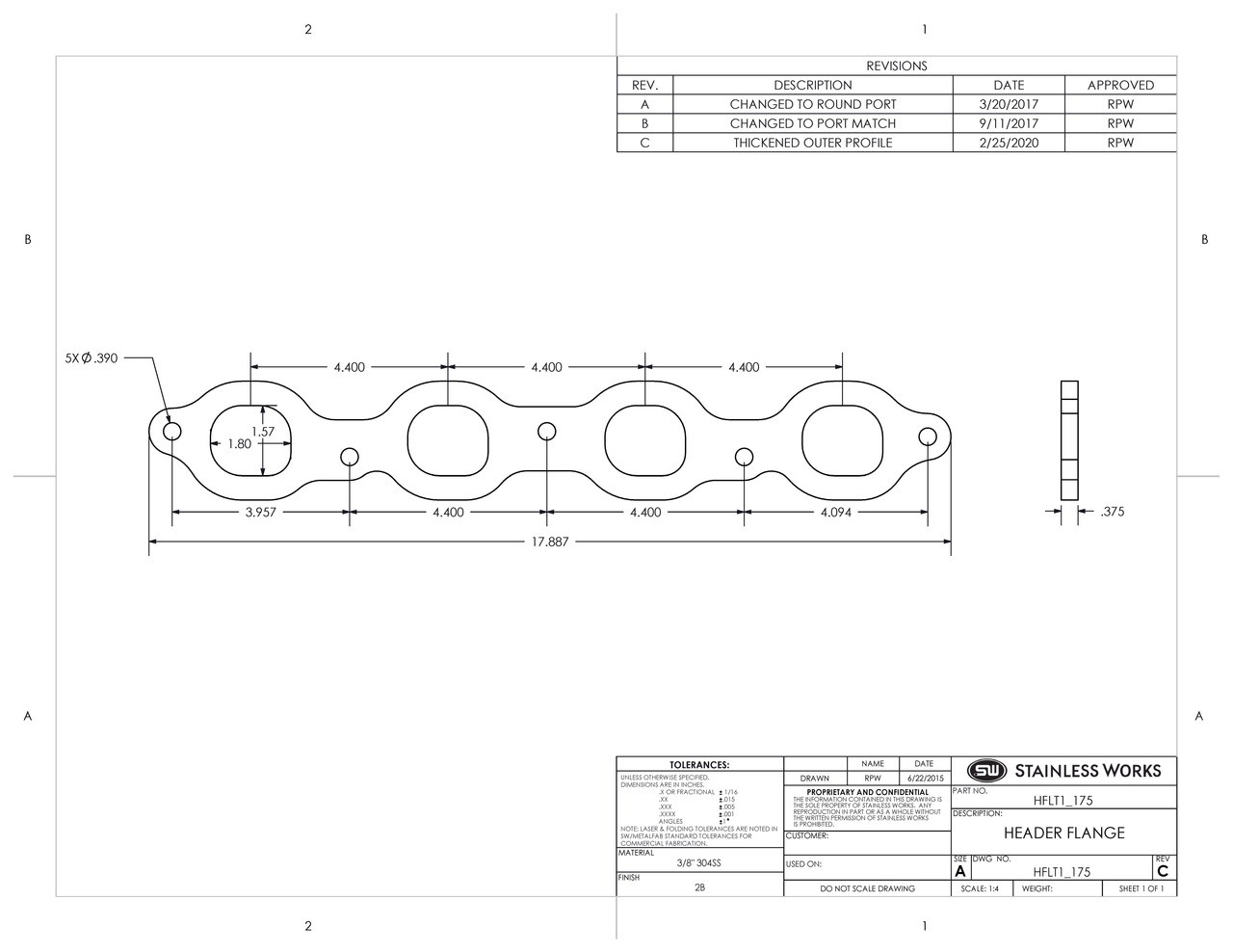 Chevrolet LT Header Flange
