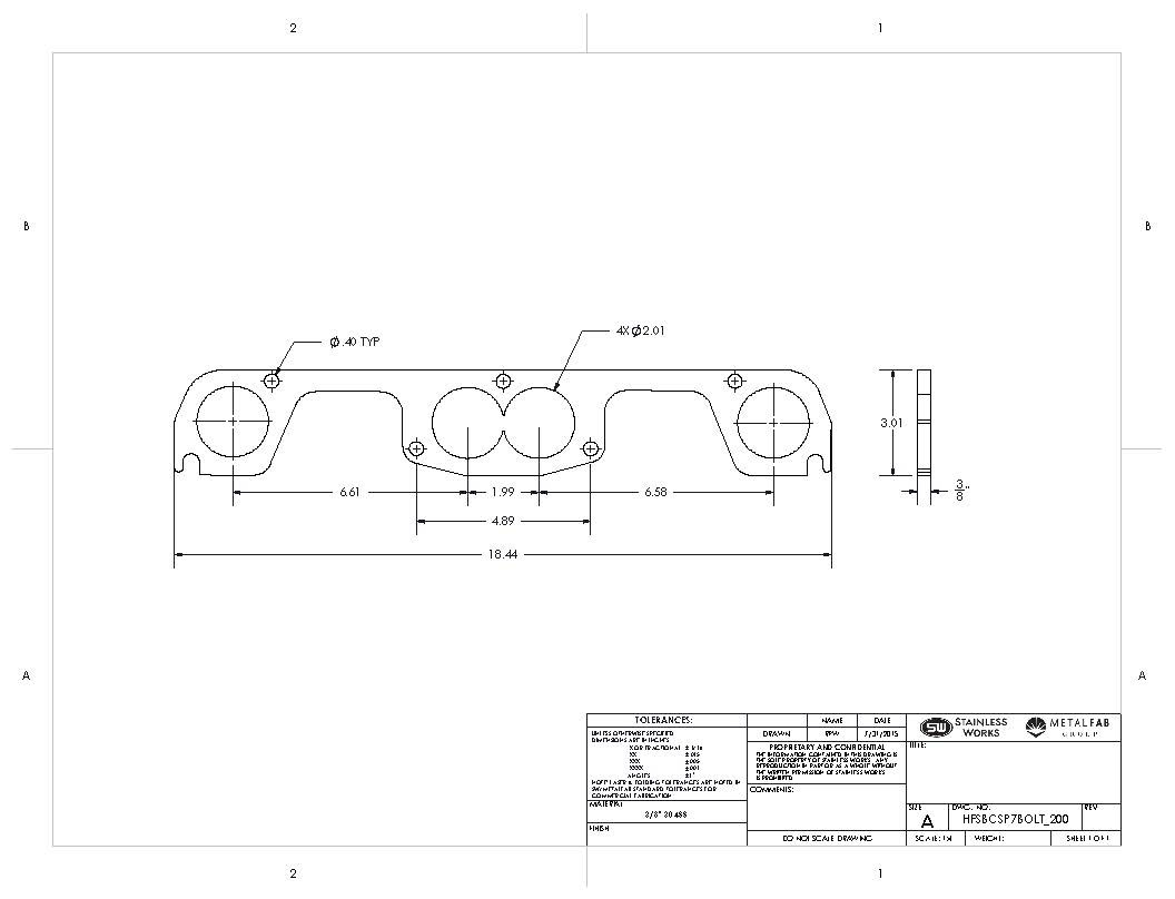 Small Block Chevy 23 Degree 7 Bolt Header Flange