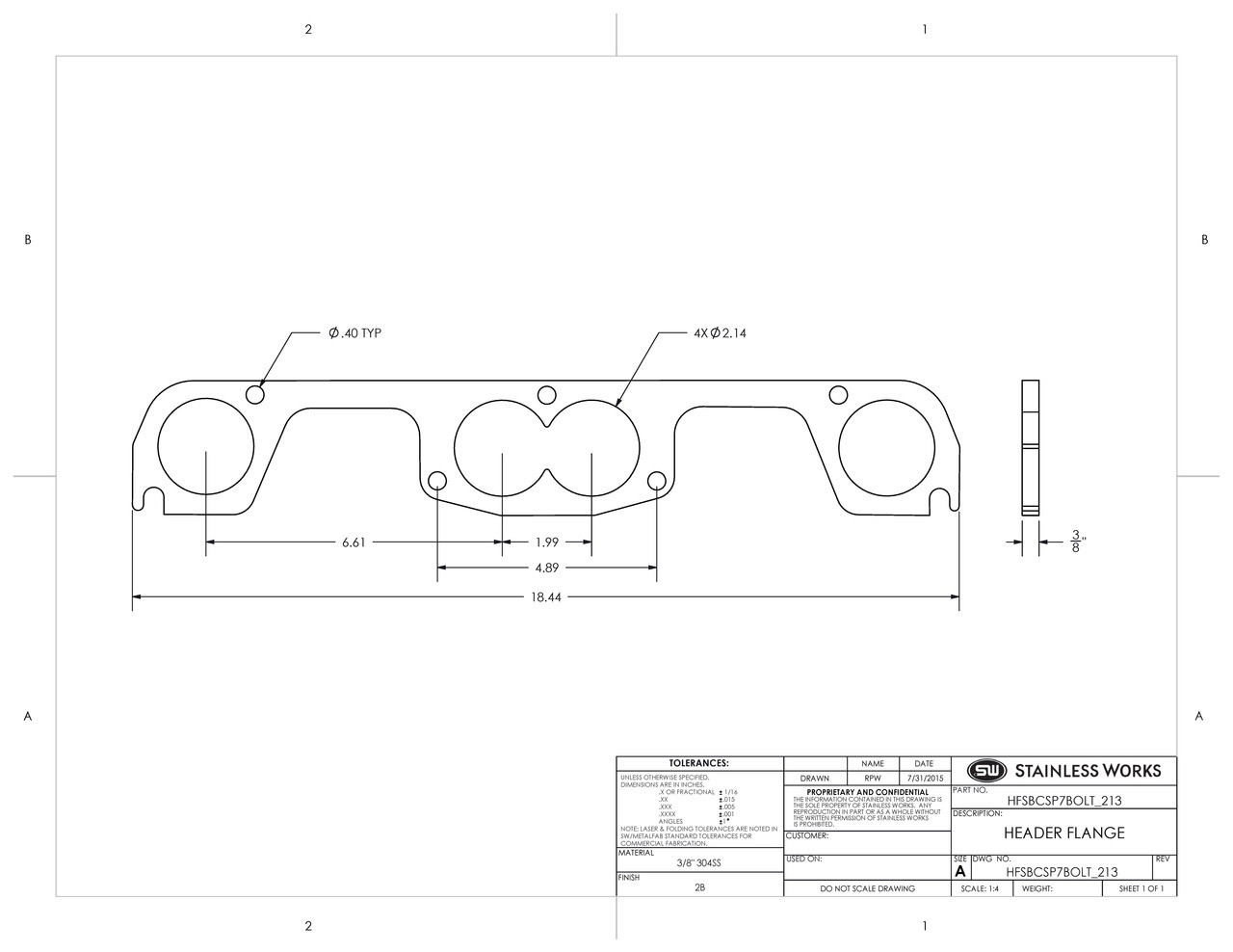Small Block Chevy 23 Degree 7 Bolt Header Flange