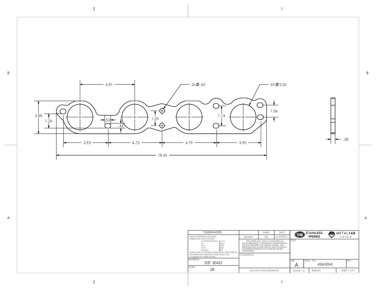 426 Hemi Header Legacy 8 Bolt Flange