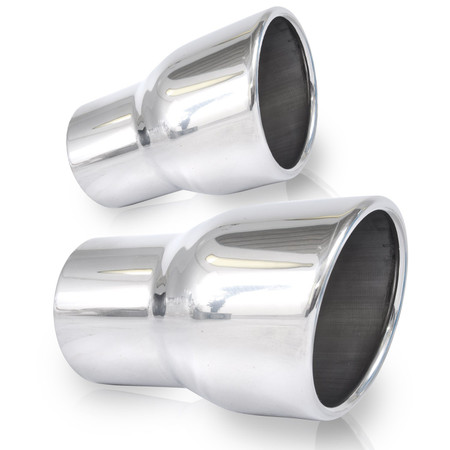 Slash-Cut Single-Wall Style Polished Exhaust Tip 304 Stainless Steel