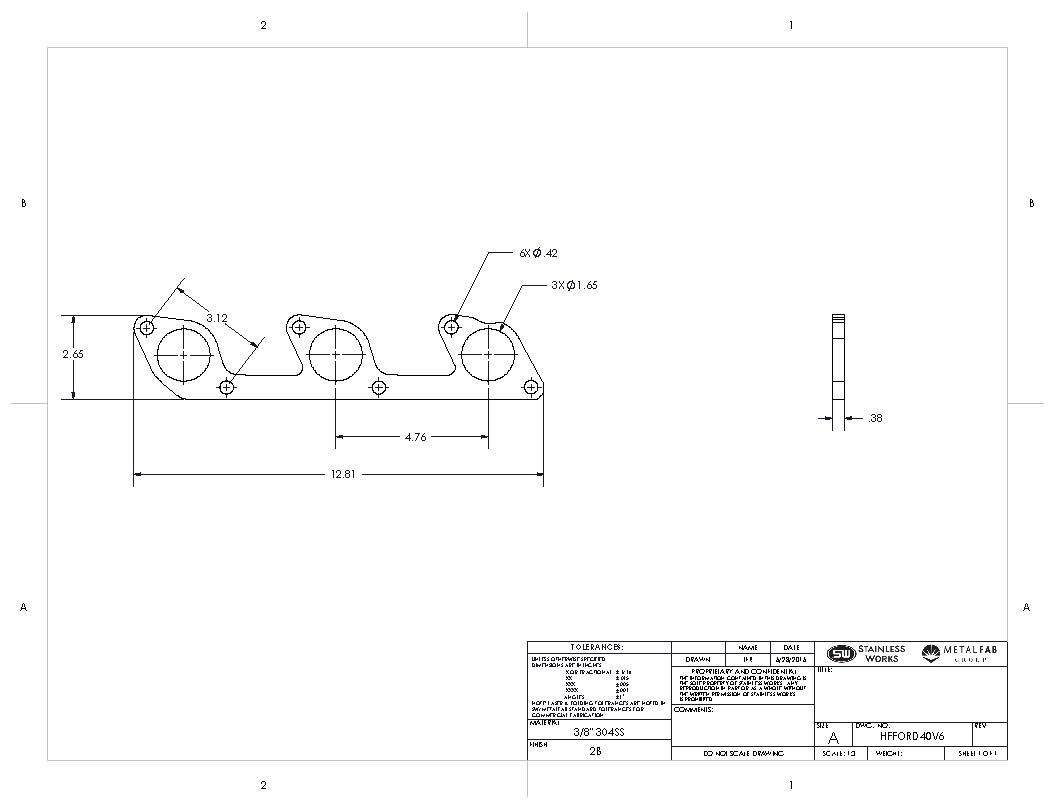 Ford V6 Header Flange