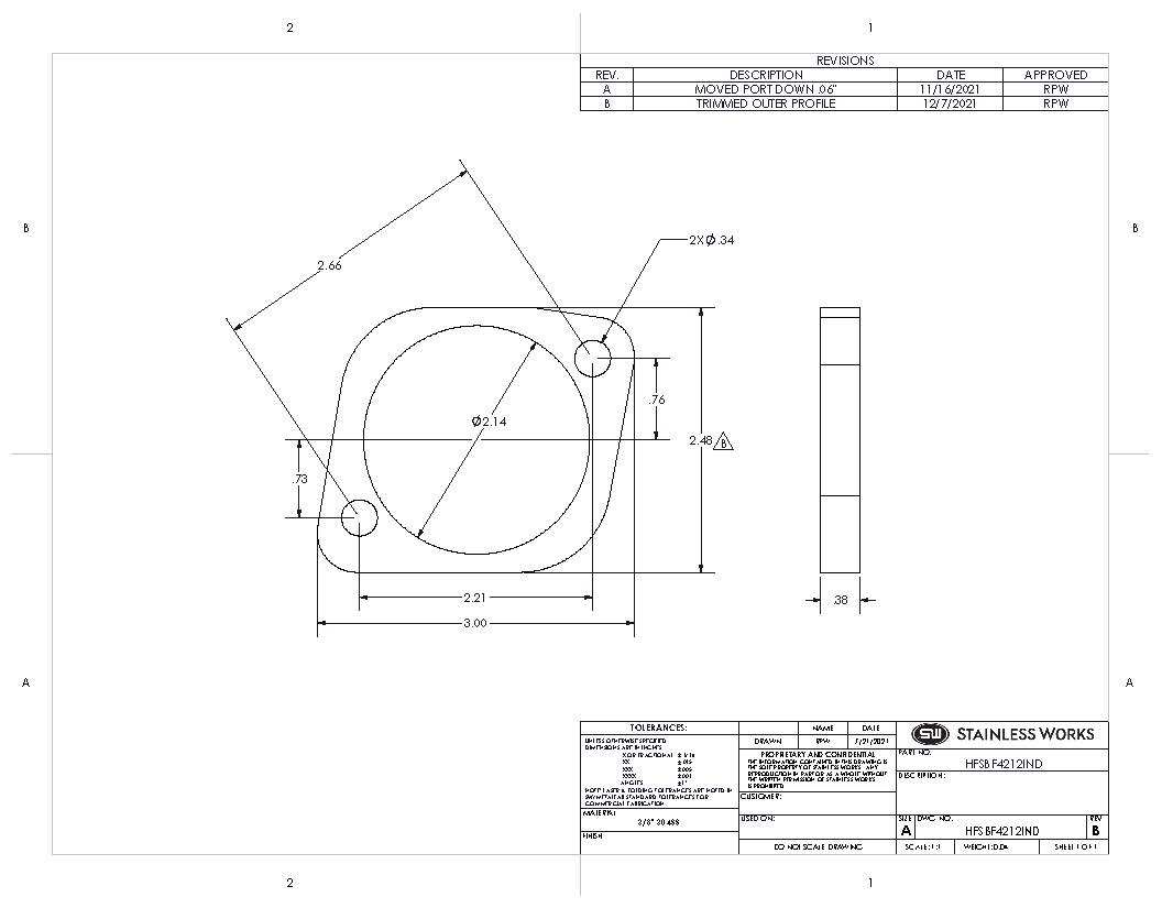 Ford SBF Trick Flow Round Header Flange