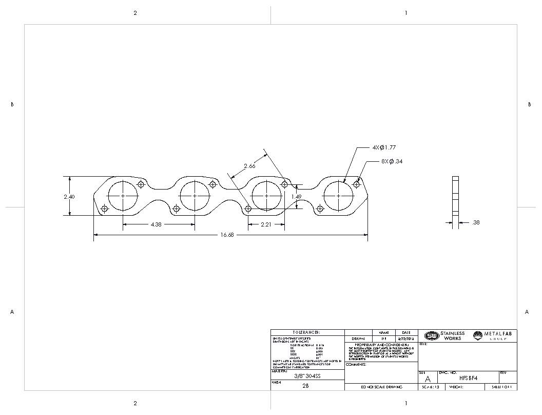 Ford SBF Trick Flow Round Header Flange