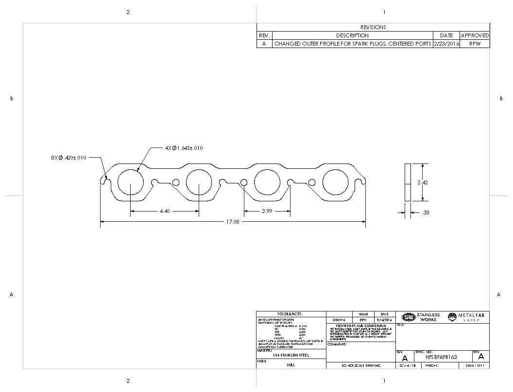 Ford SBF 3 Inch Bolt Pattern Header Flange