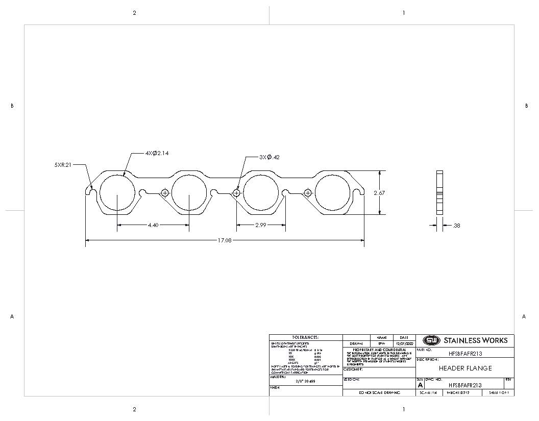 Ford SBF 3 Inch Bolt Pattern Header Flange