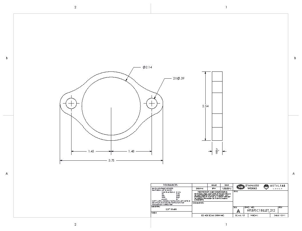 Ford SBF Billet SC1 Individual Header Flange