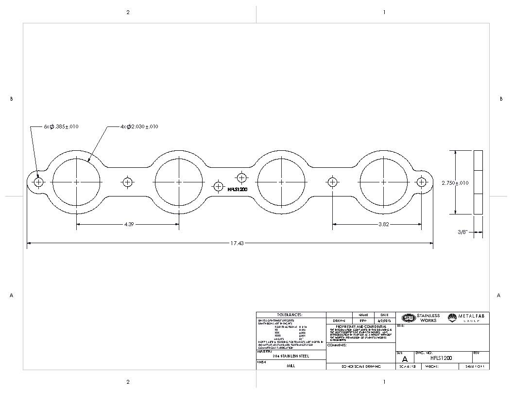 Chevrolet LS Header Flange