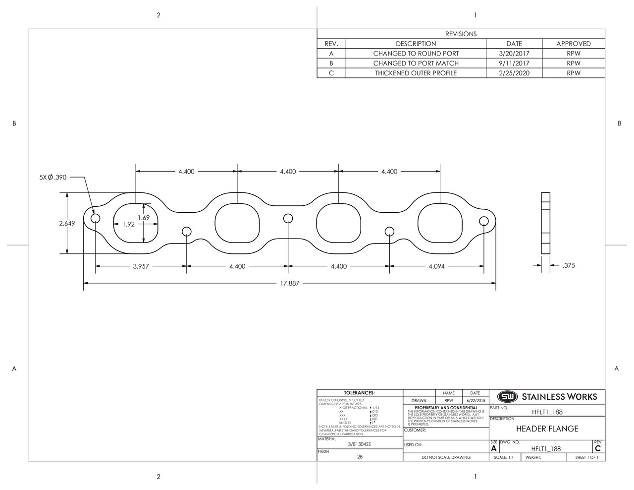 Chevrolet LT Header Flange
