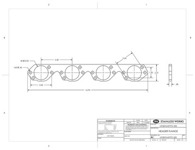 Ford SBF 3 Inch & Diagonal Pattern Header Flange