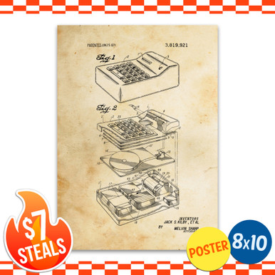 Calculator Patent Wall Art Poster (unframed) 8" x 10"
