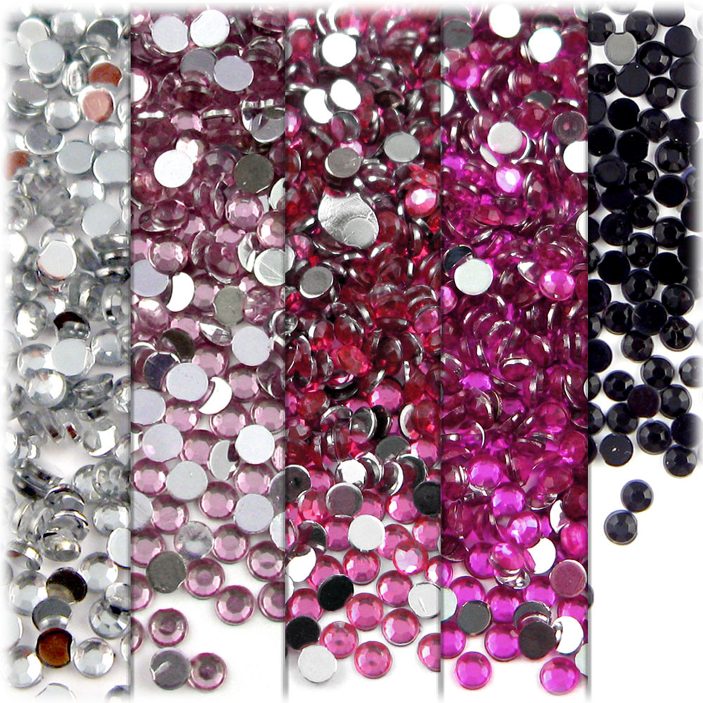 5-Pack Set (5X - 1 |440-Piece) | 3mm Rhinestones | Pink Tones